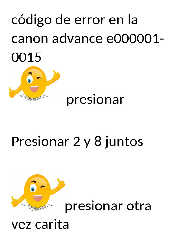 Código de Error en La Canon Advance E000001 | PDF