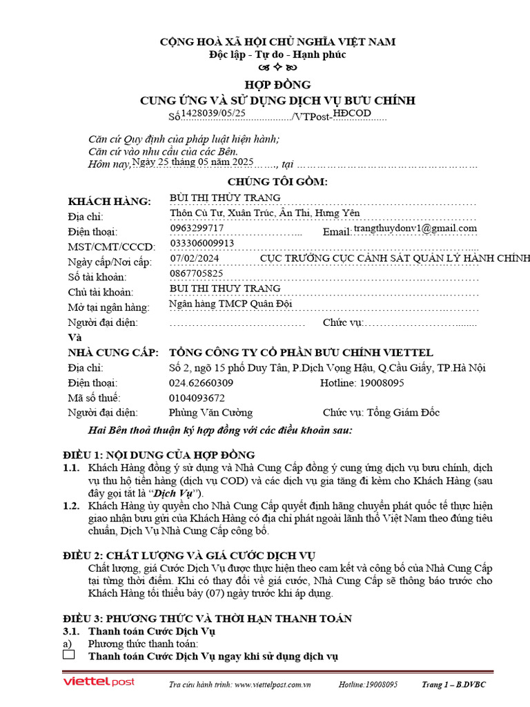 Hop Dong COD | PDF