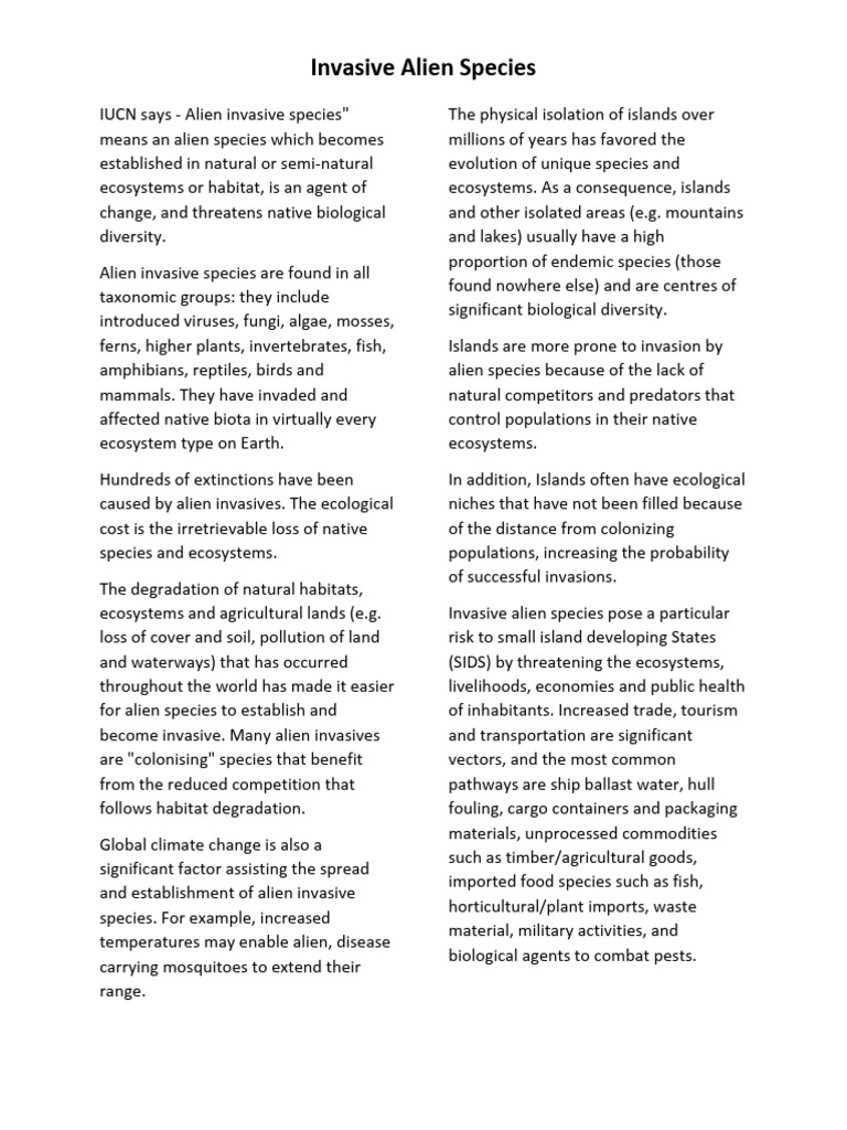 073) Invasive Alien Species | PDF | Invasive Species | Biodiversity