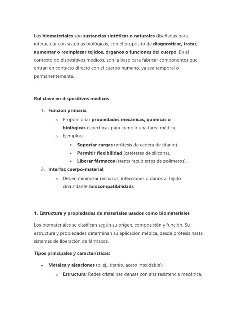 Biocompatibilidad de Biomateriales Médicos | PDF | Biomaterial | Titanio