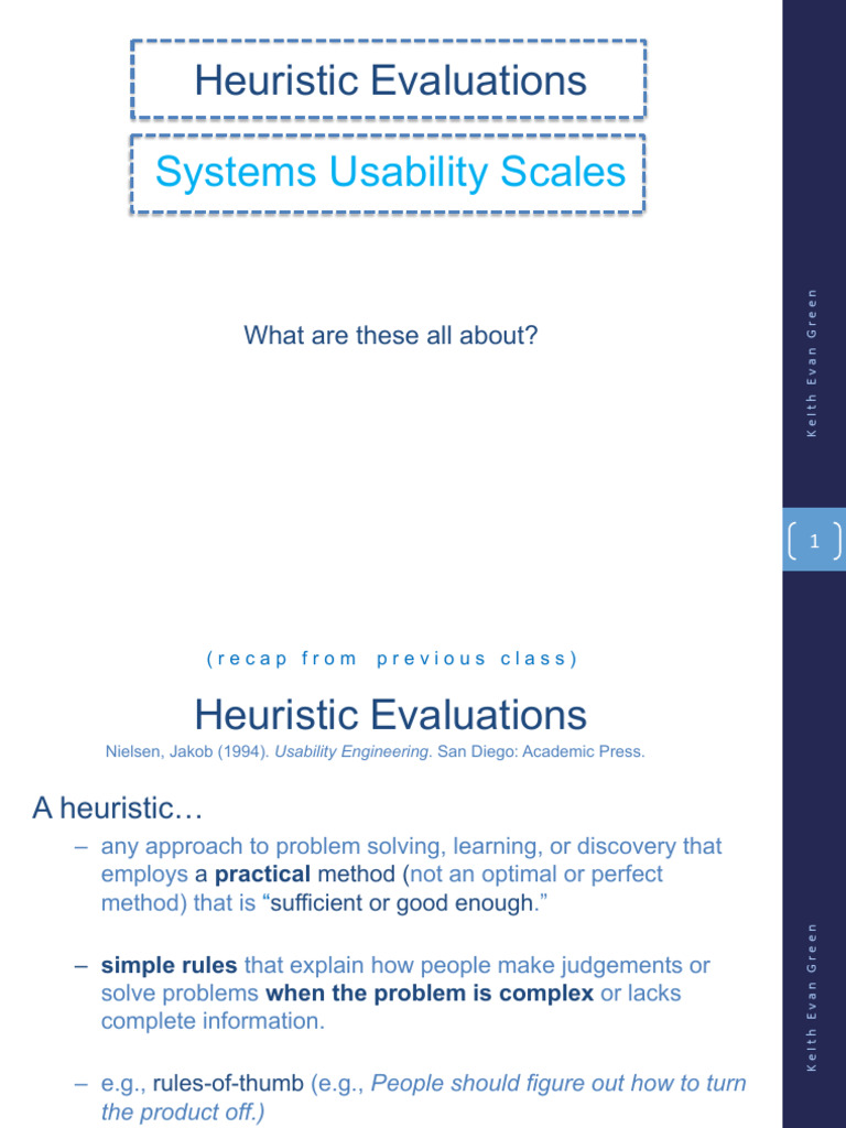 Heuristic Evaluations and Usability Scale | PDF | Usability | Heuristic