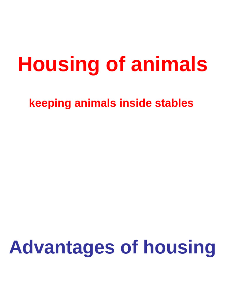 1 - Housing of Animals 2021 | PDF