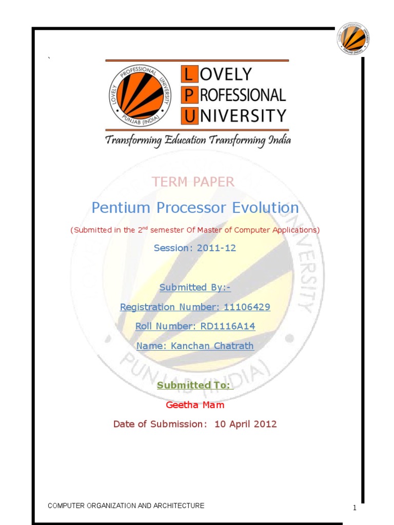 My Architecture Term Paper | PDF | Cpu Cache | Digital Electronics