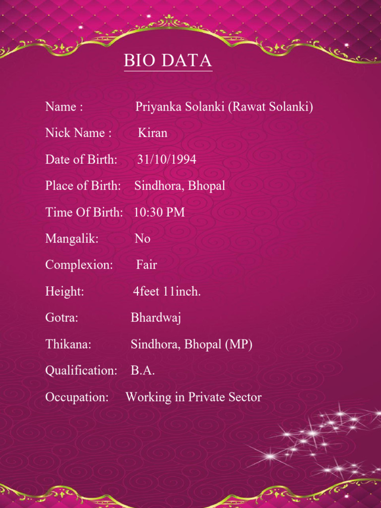 Bio Data | PDF