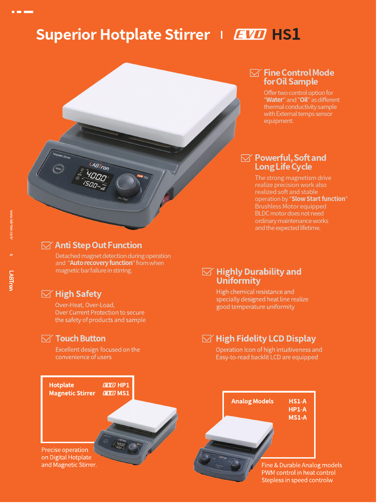 LABTron Hotplate Stirrer | PDF | Electricity | Manufactured Goods
