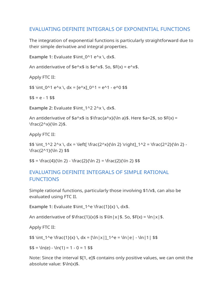 Calculus Fundamentals Quiz-9 | PDF | Integral | Exponential Function