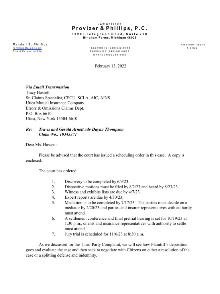 Court Scheduling Order for Arnett Case | PDF | Justice | Crime & Violence
