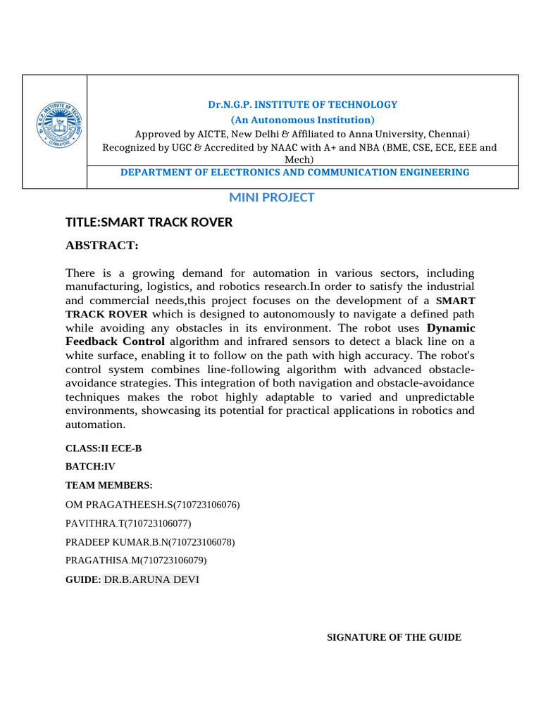 Smartrover ABSTRACTfinal | PDF