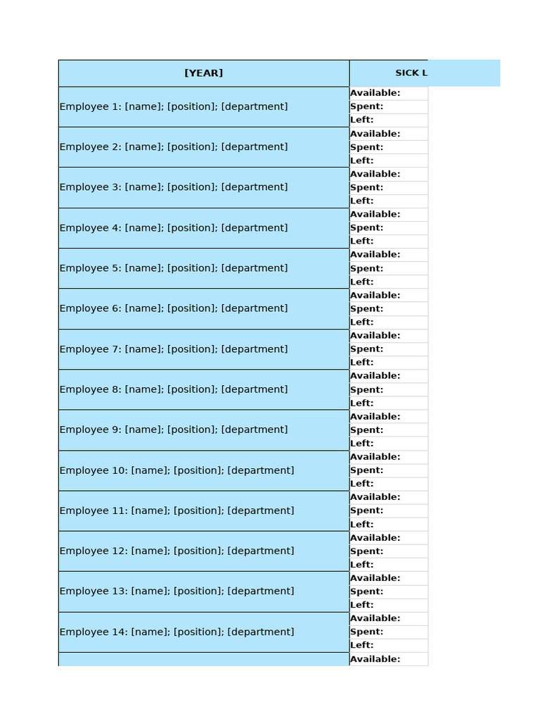 Sick Leave and Vacation Tracker | PDF | Leave Of Absence | Working Time