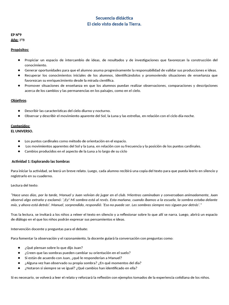 Actividades sobre el cielo para niños | PDF | Luna | Dom