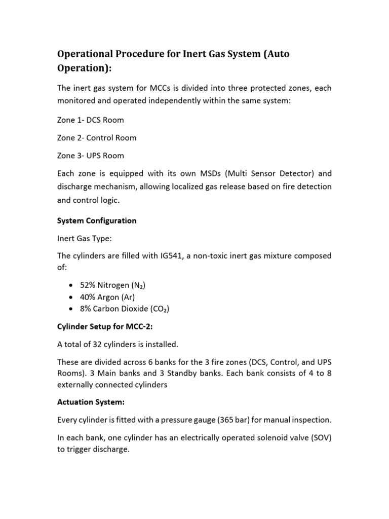 Inert Gas System Operation Guide | PDF | Argon | Sensor