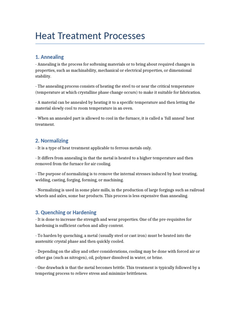 Overview of Steel Heat Treatment Processes | PDF | Heat Treating | Steel