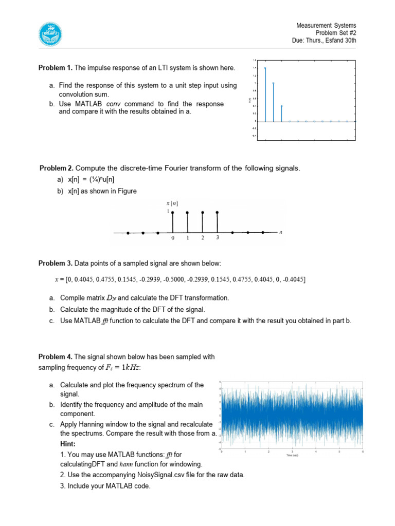 ProblemSet#2 | PDF | Discrete Fourier Transform | Electrical Engineering