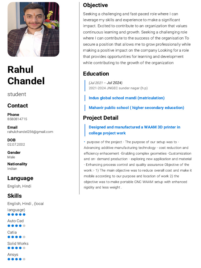 Rahul Chandel: Student | PDF