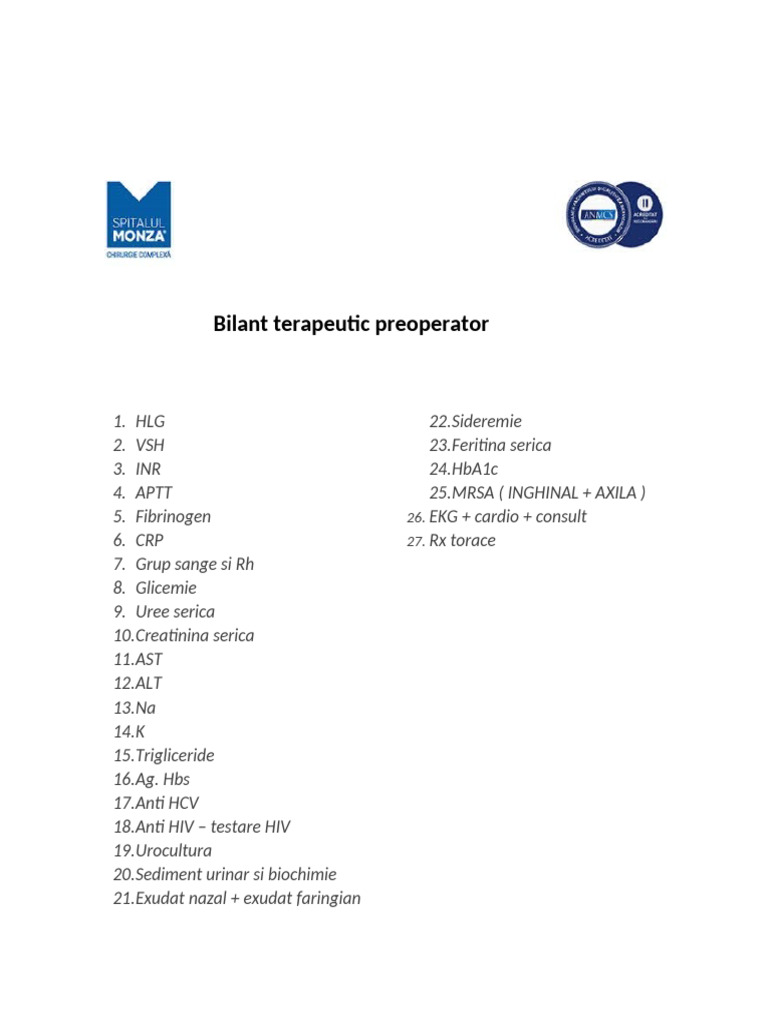 Preoperator DR Alina Voicu | PDF