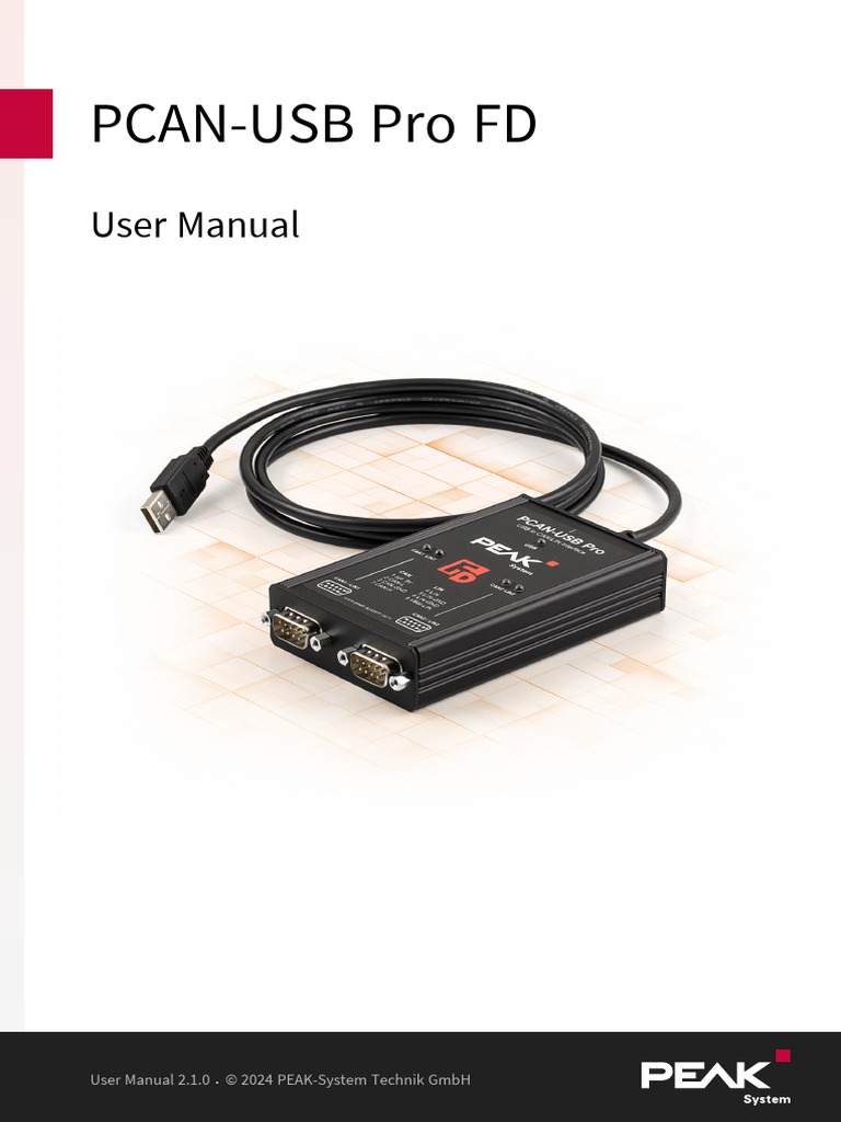 Pcan Usb Pro Fd Userman Eng | PDF | Usb | Electrical Connector