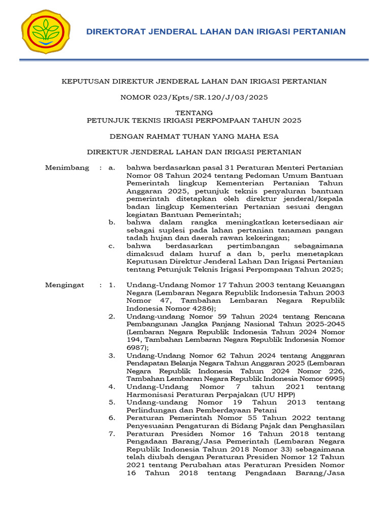 023 Kpts SR120 Juknis Irpom | PDF