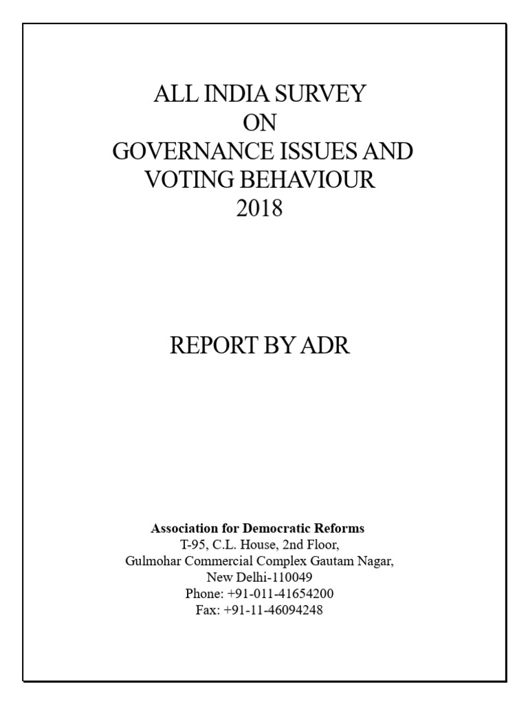 ALL India Survey On Governance Issues and Voting Behaviour 2018 Qpt4NSJ | PDF | Survey ...
