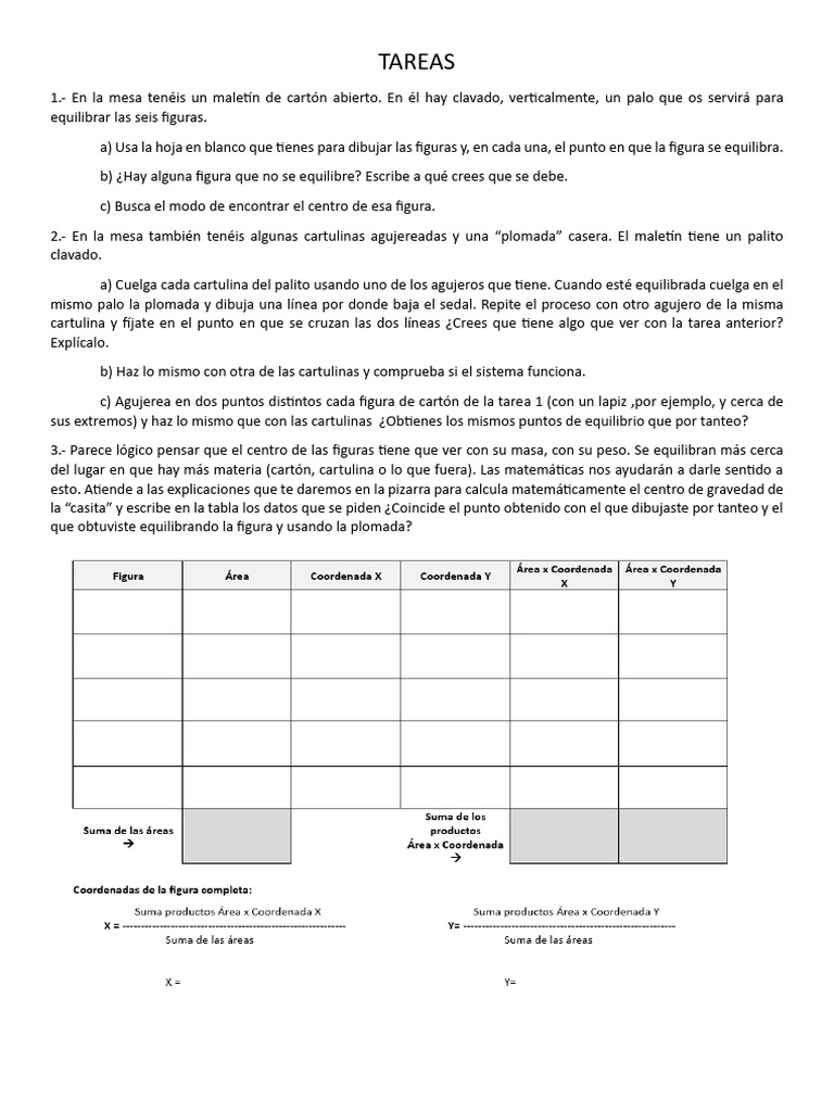 Hoja de Trabajo Gravedad | PDF