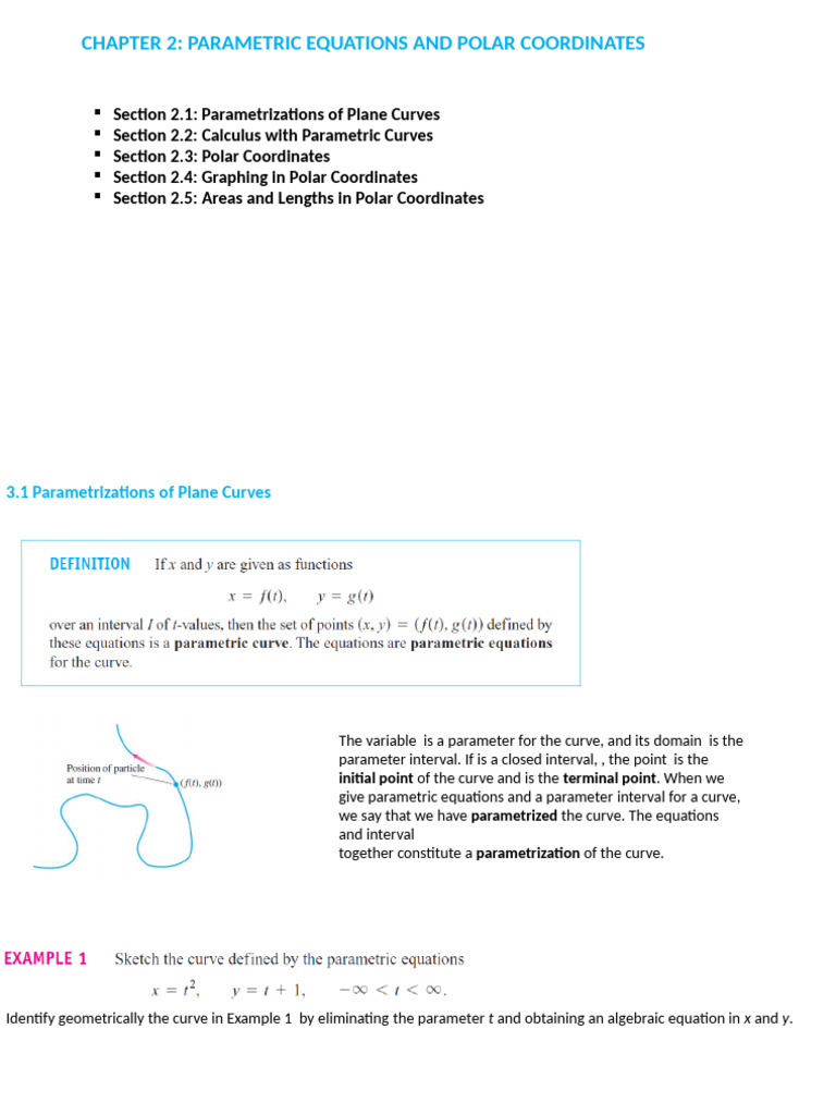 2-Parametric Equations and Polar Coordinates Mat 2 | PDF