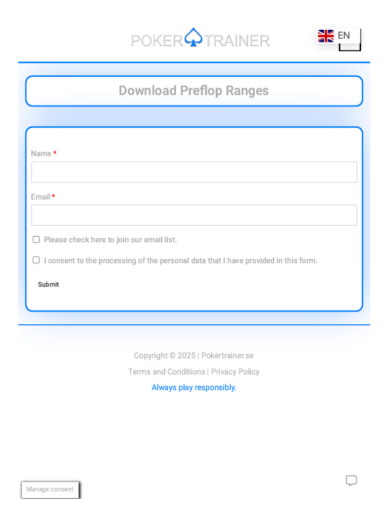 Preflop Ranges - Poker Trainer | PDF