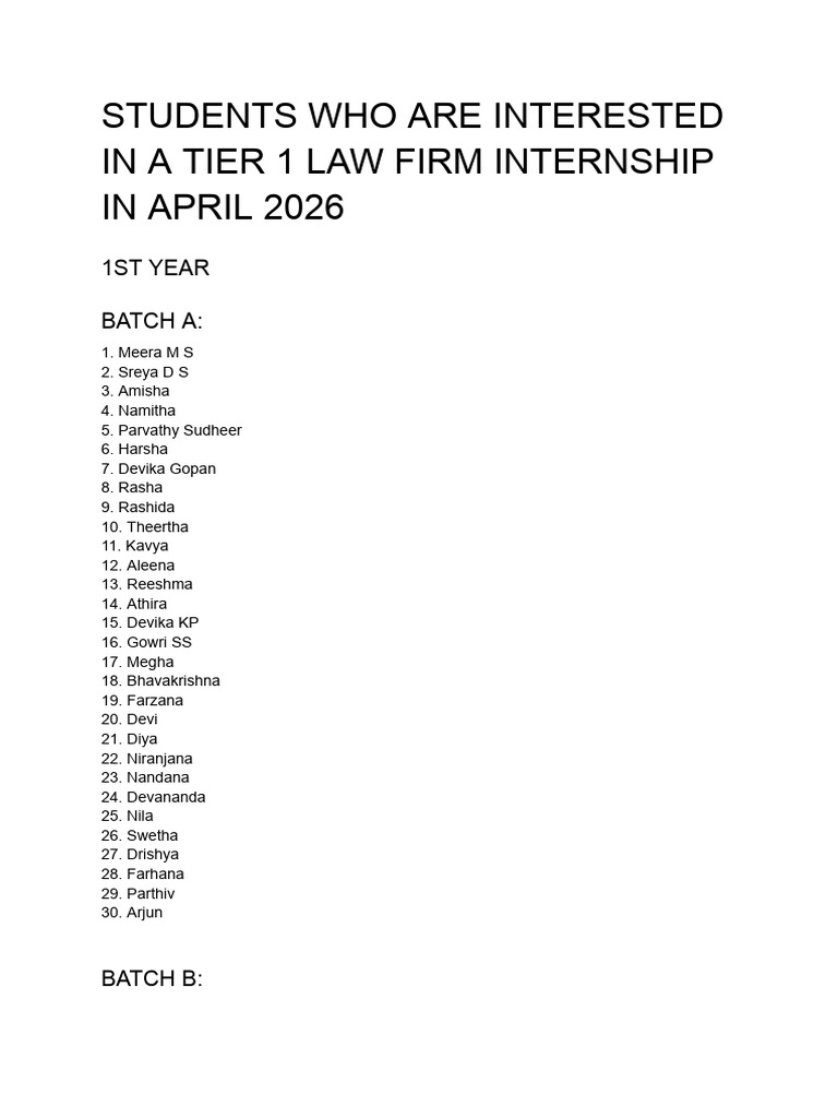 April 2026, Tier 1 Interns | PDF