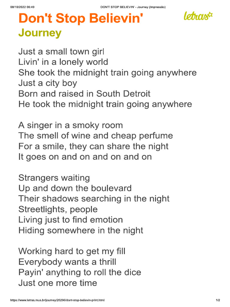 Dont Stop Believen | PDF