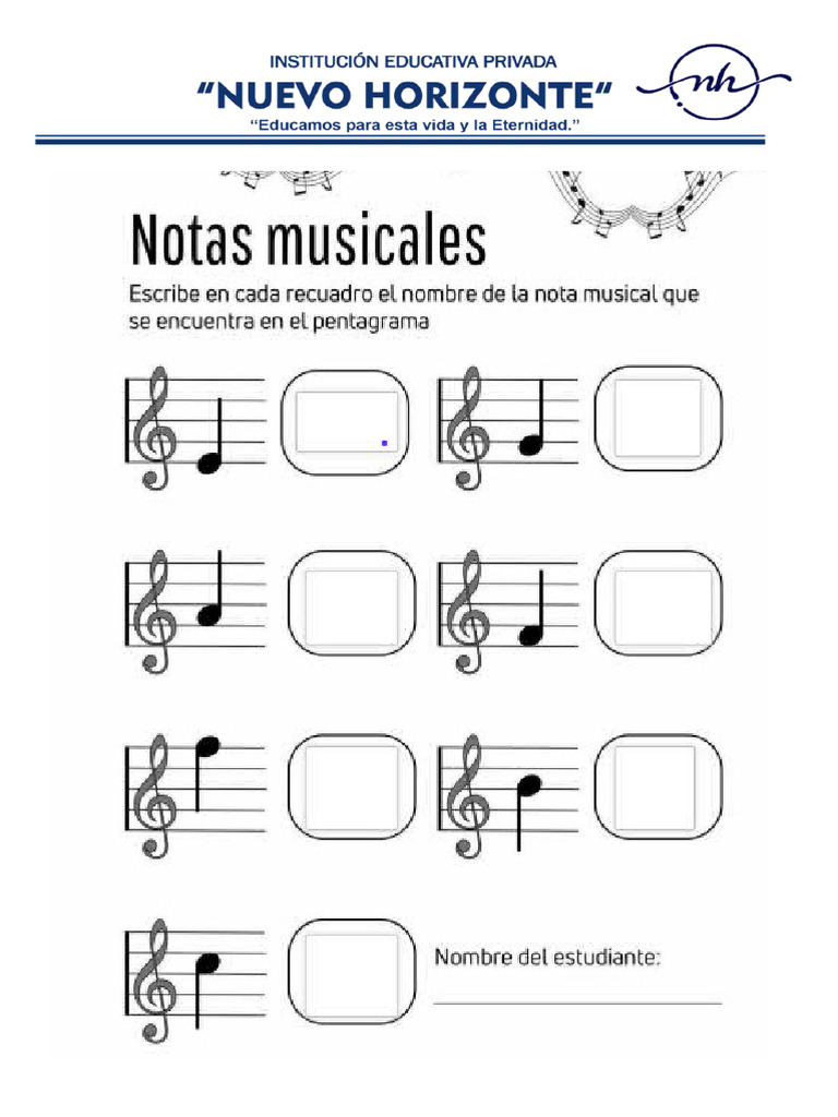 Ejercicios Notas en El Pentagrama | PDF