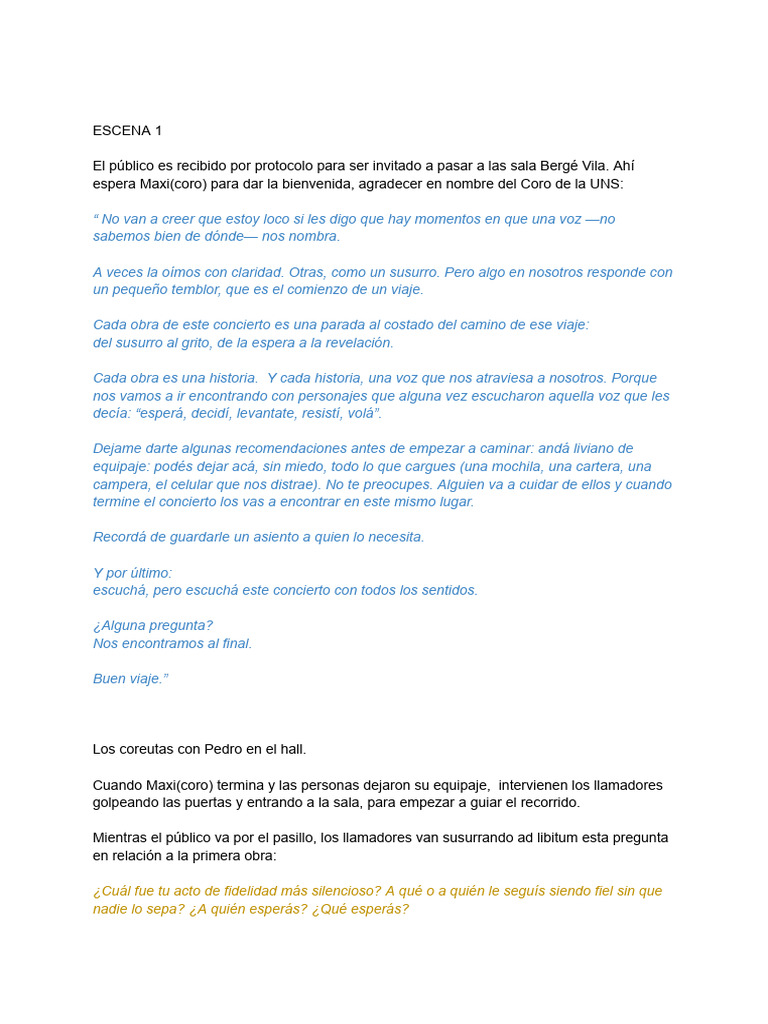 Escenas Con Lecturas y Preguntas Llamadores | PDF