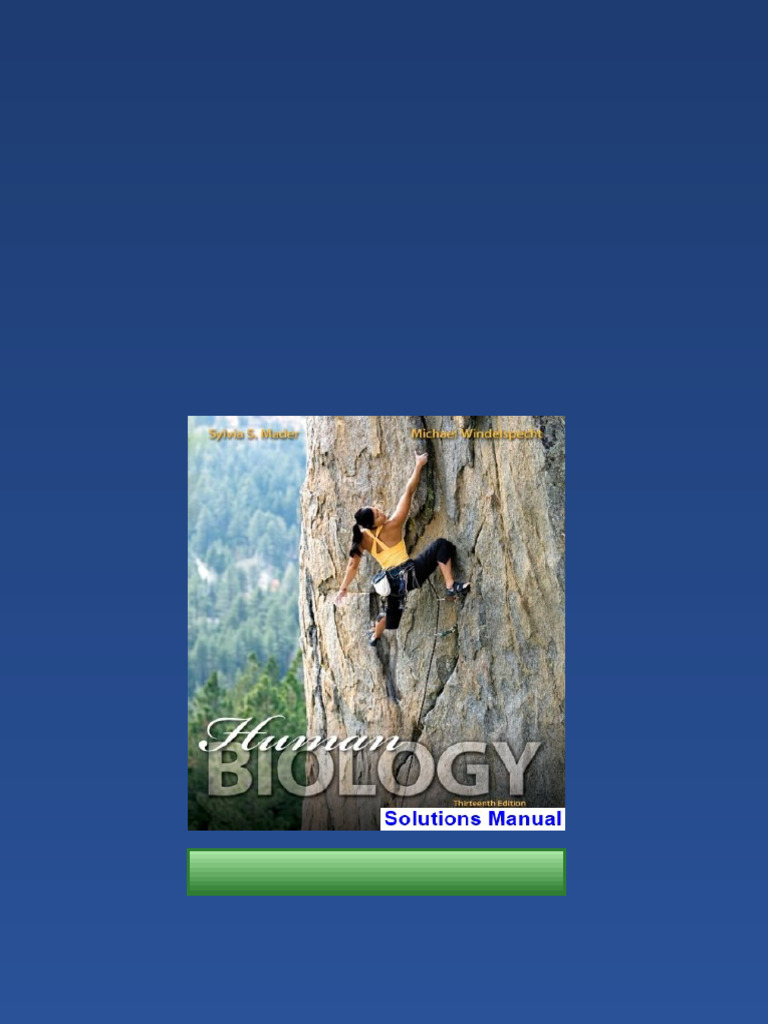 Human Biology 13th Edition Mader Solutions Manual PDF Download | PDF