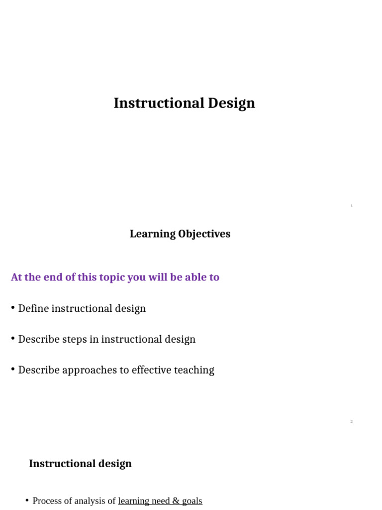 Instructional Design and Learning Objectives | PDF | Instructional ...
