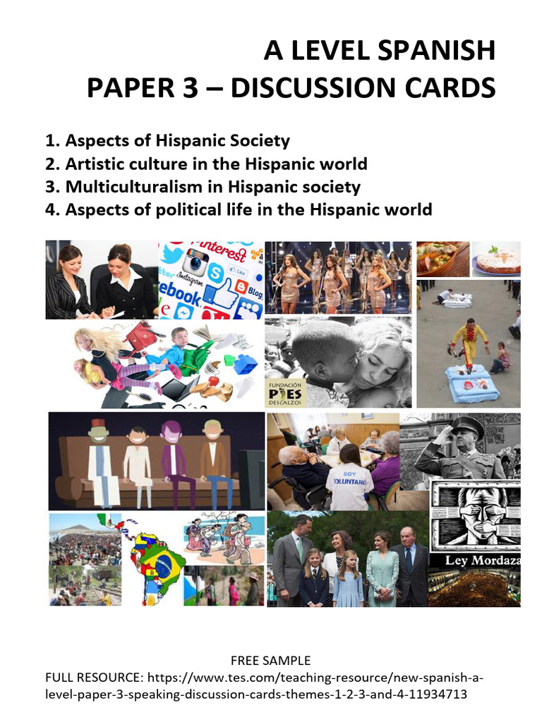 A Level Spanish Speaking Discussion Cards | PDF | Linguistics | Human ...