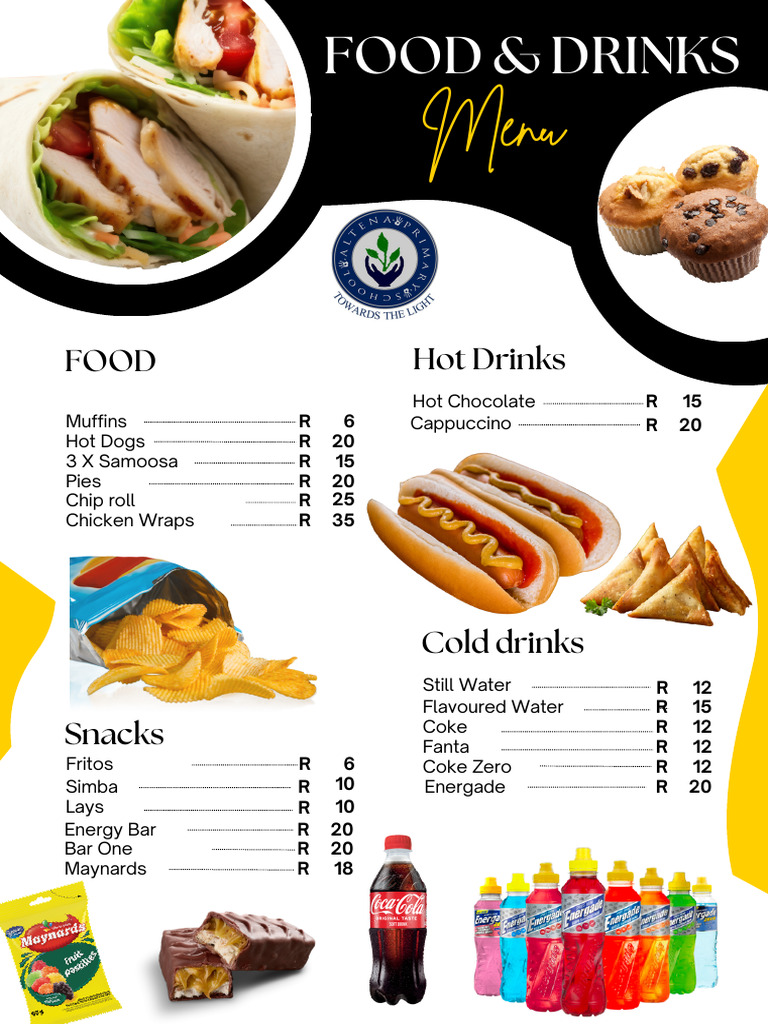 Tuck Shop Menu Items List | PDF