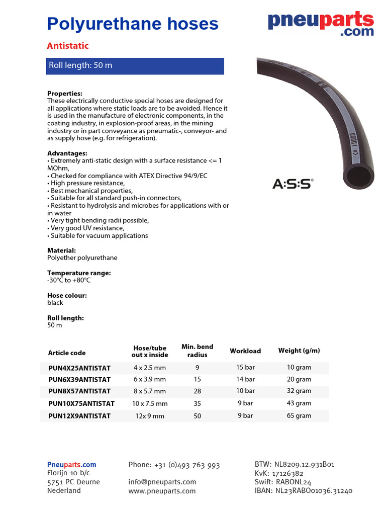Polyurethane Hose ASS, Anti-Static | PDF