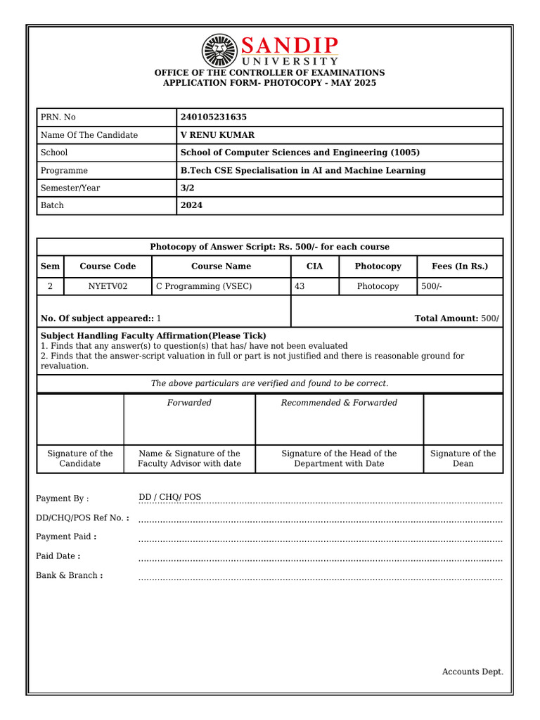 Photocopy Form | PDF