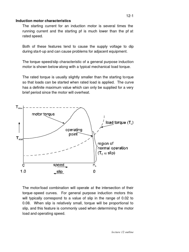 Induction Motor Characteristics and Analysis | PDF | Torque ...