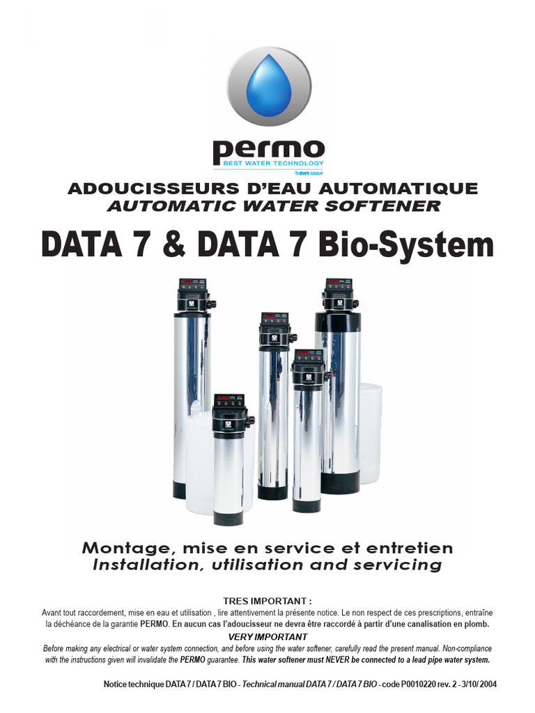 Notice Technique Adoucisseur PERMO Data 7 | PDF | Matériaux ...