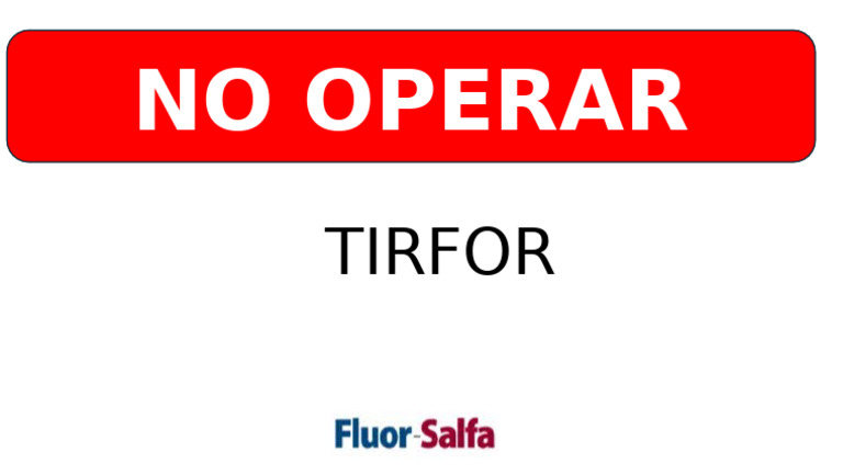 Letrero No Operar Tirfor | PDF
