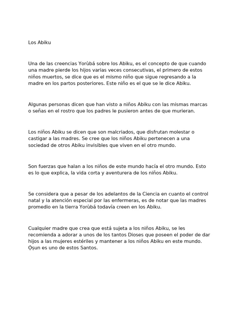 Los Abiku | PDF