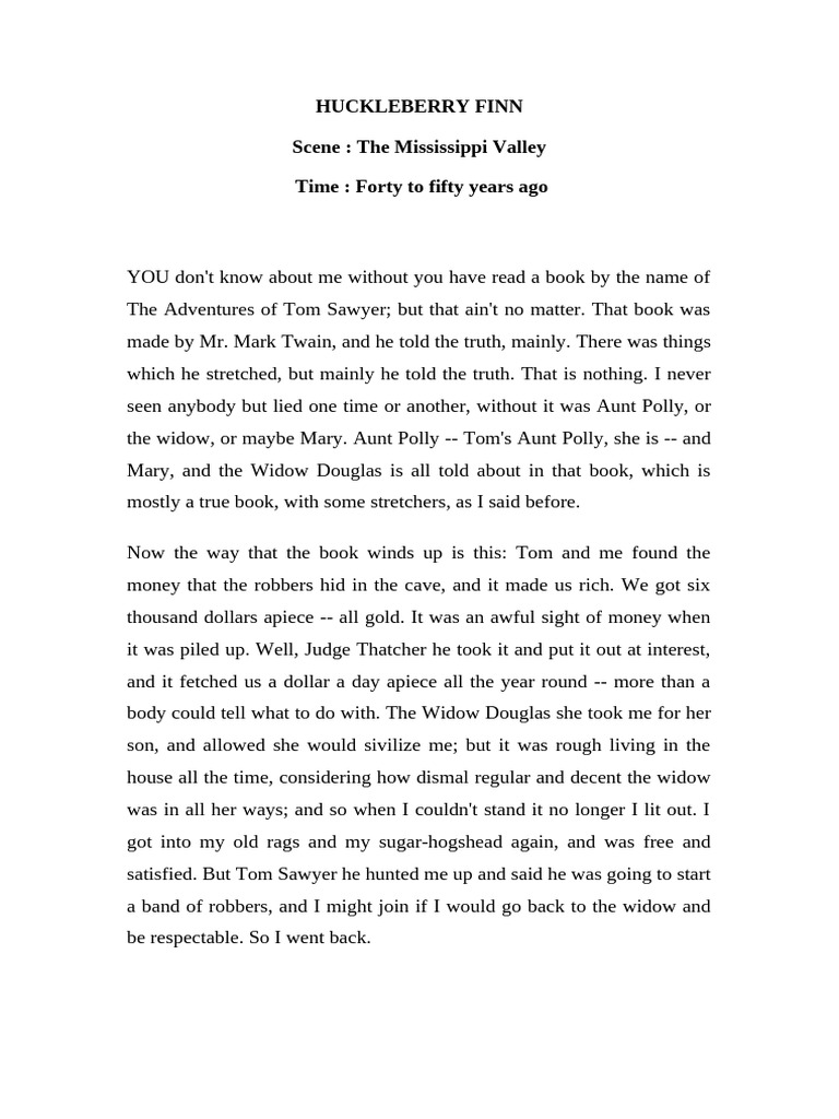 Work | PDF | The Adventures Of Tom Sawyer