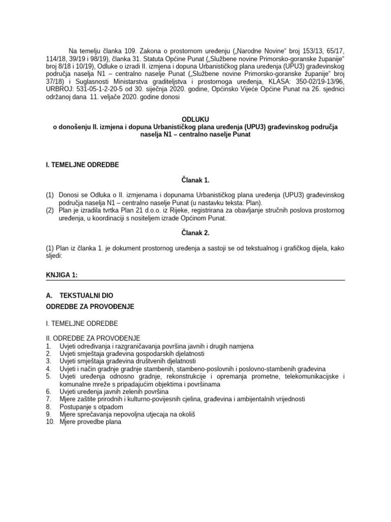 Odluka o Donosenju II. Izmjena I Dopuna Urbanistikog Plana Ureenja UPU 3 Graevinskog Podruja ...
