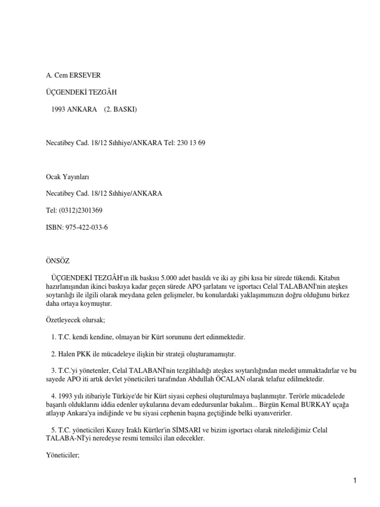 A.cem Ersever - Üçgendeki Tezgah | PDF