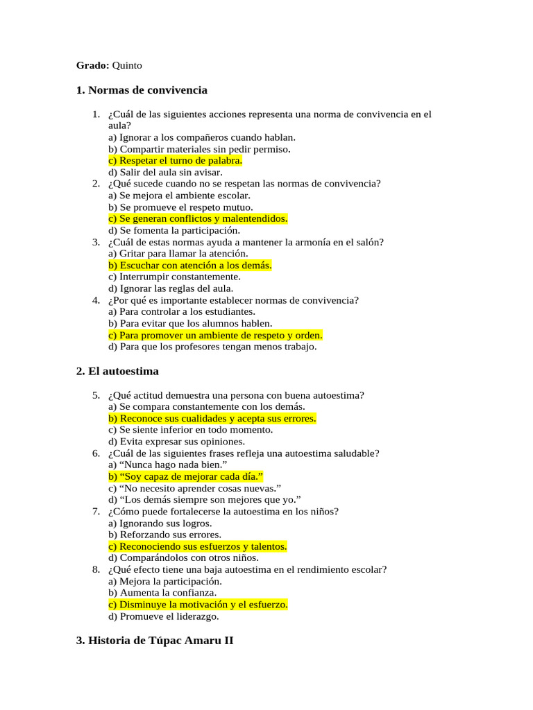 Preguntas Quinto de Primaria | PDF | Tierra | Planetas