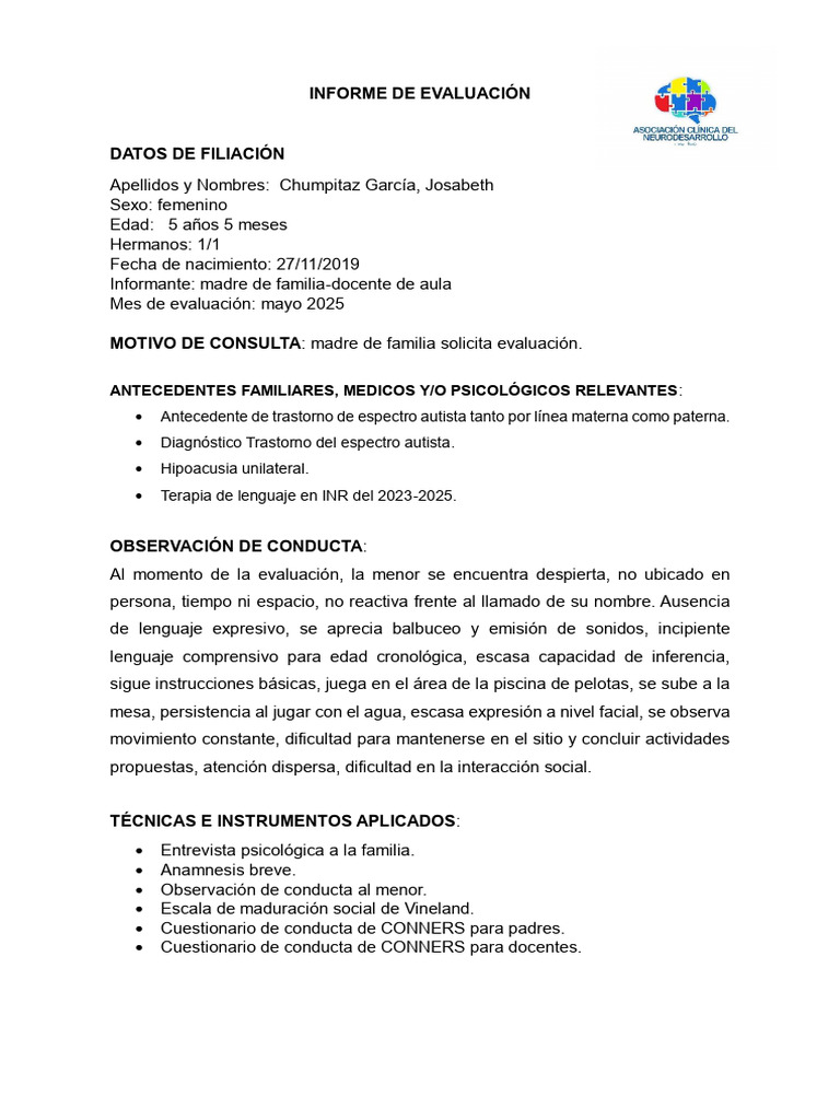 josabeth | PDF | Desorden hiperactivo y deficit de atencion | Aprendizaje