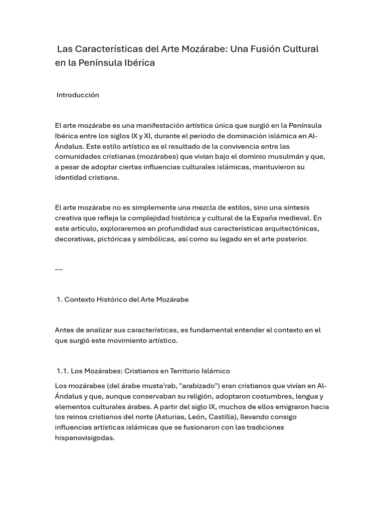 Las Características del Arte Mozárabe | PDF | Al Andalus