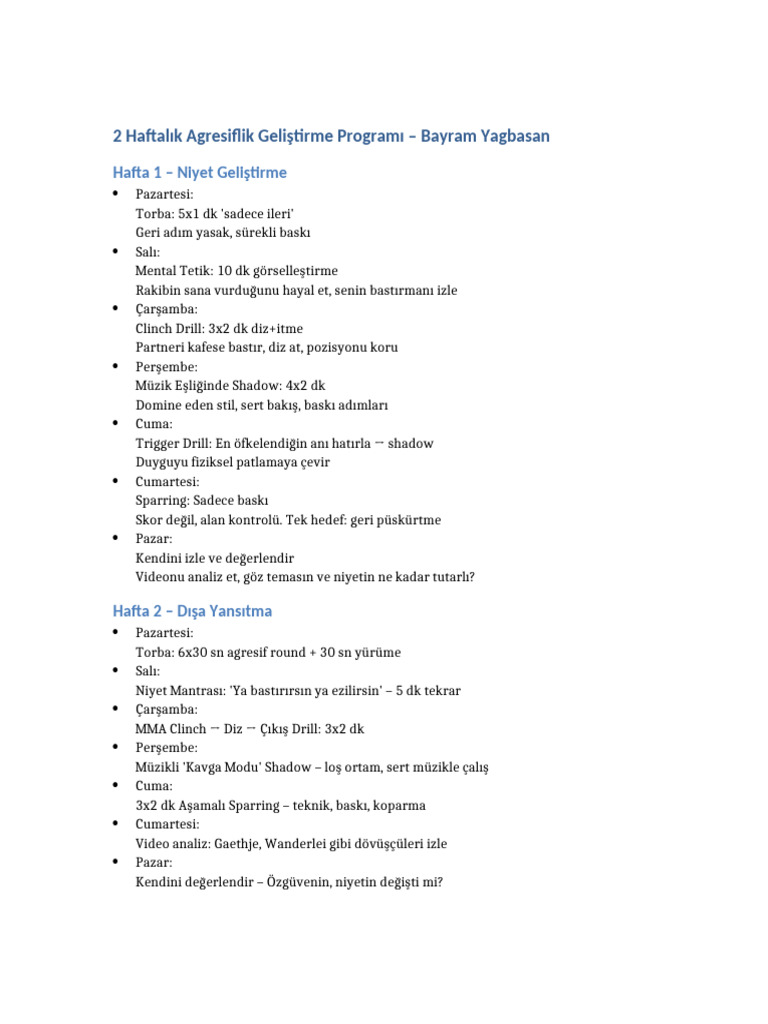 Agresiflik Gelistirme Programi Bayram Yagbasan | PDF