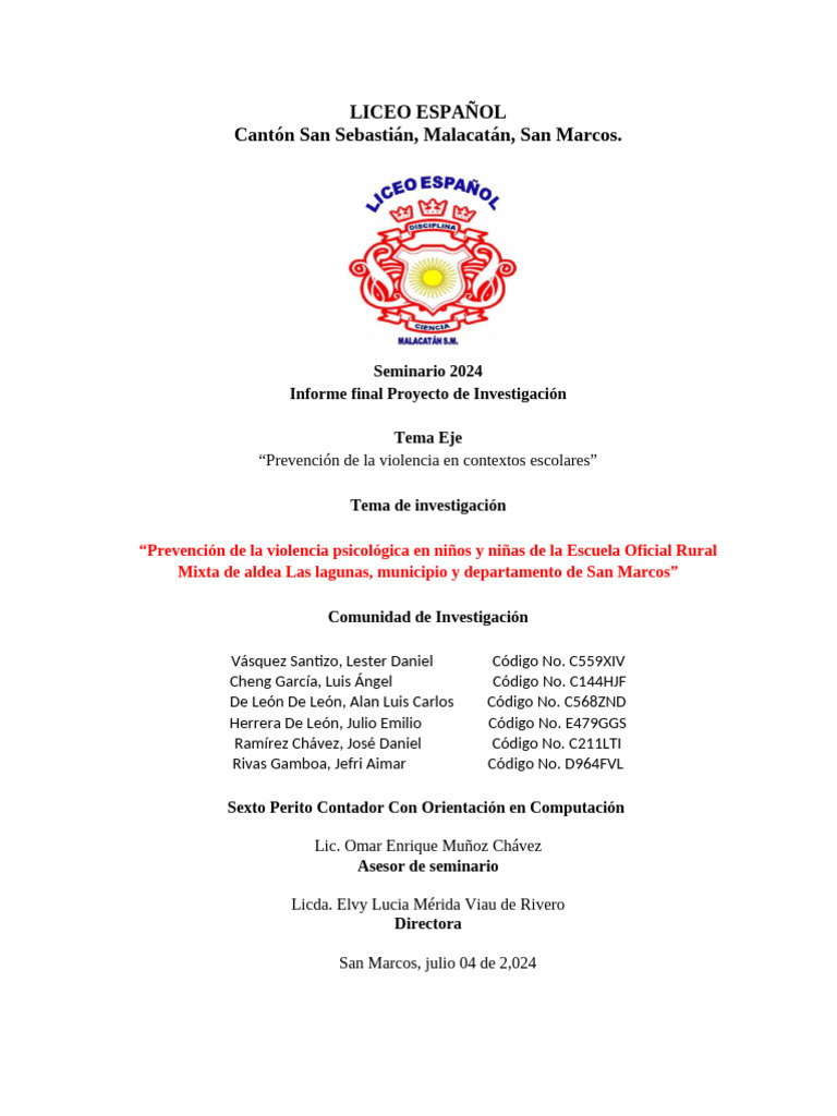 z1a | PDF | Investigación