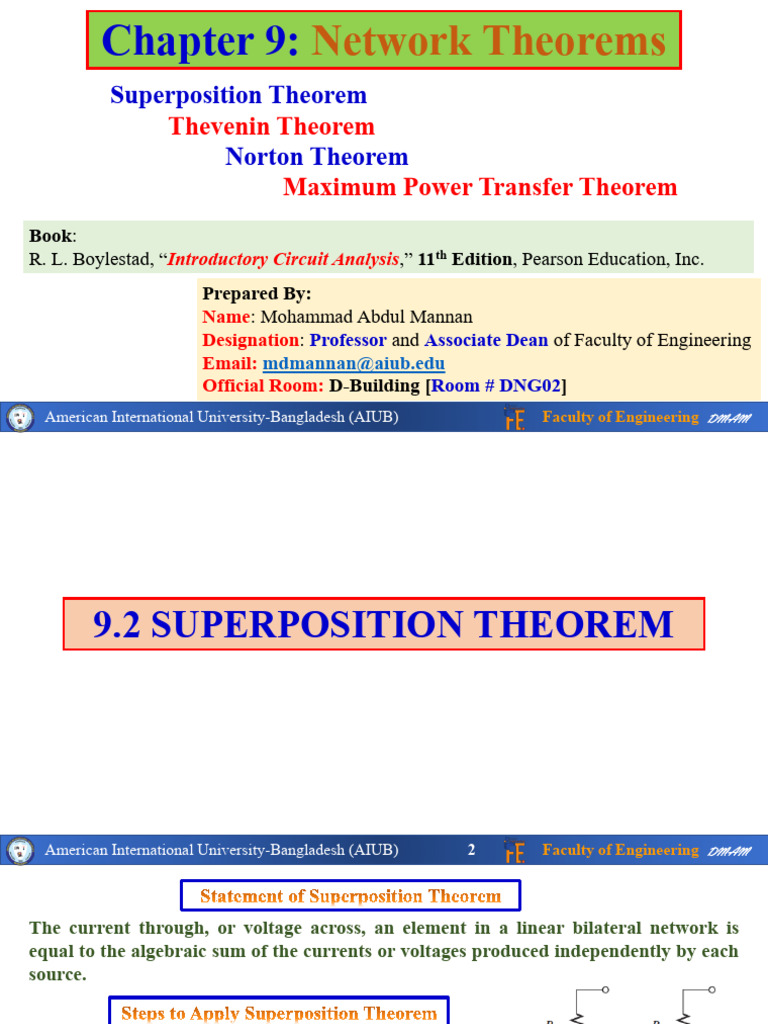 07mid DC Network Theorems | PDF | Analog Circuits | Electrical Engineering
