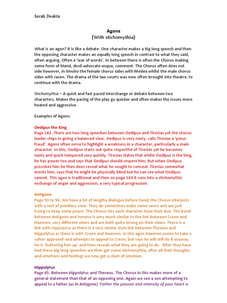 Understanding Stichomythia in Drama | PDF