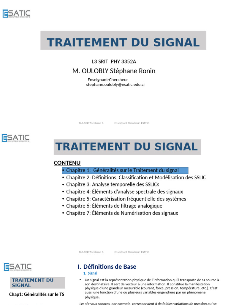 TSN l2l3 Esatic Chap1 | PDF | Décibel | Bruit